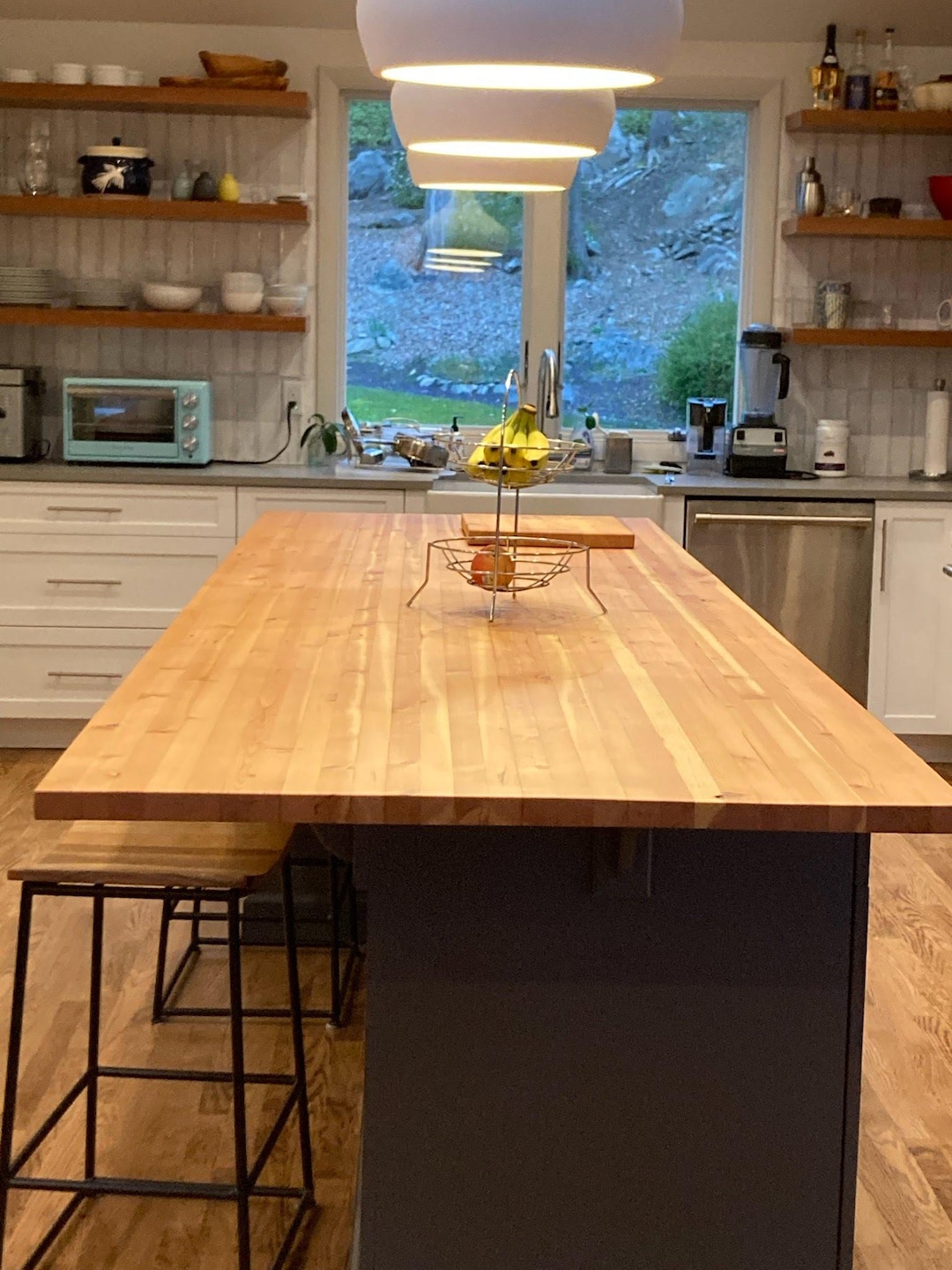 Wood Counter Top - Solid Butcher Block Tabletop - Live Edge Counter - Etsy