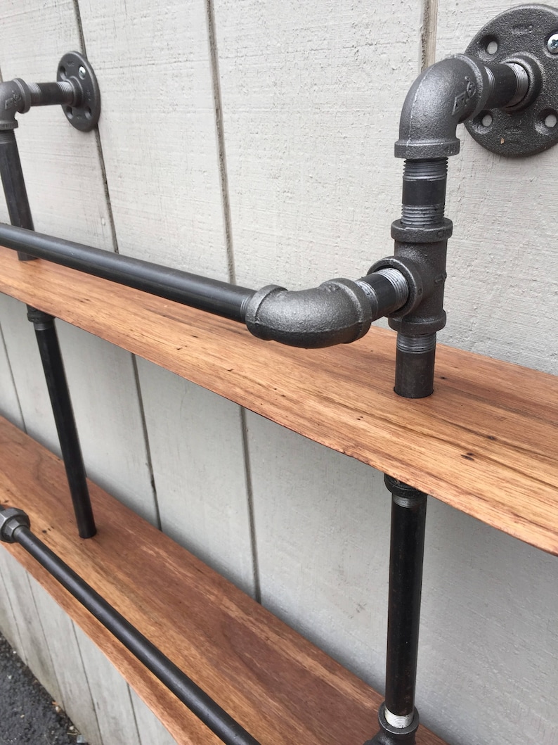 Living Edge Reclaimed Wood and Pipe Wine Rack Bar Shelf - Etsy Israel