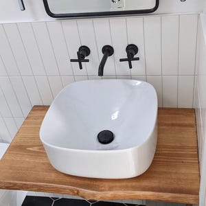 Floating Vanity, Wood Slab for Basin Sink, Wall Mounted Floating Vessel ...