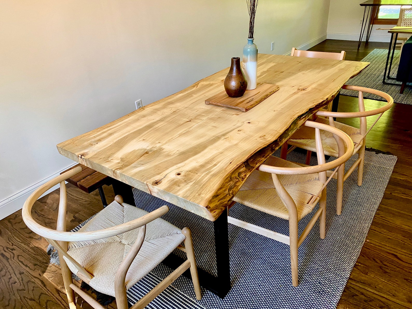 Large Live Edge Table Maple Live Edge Table Light Wood - Etsy