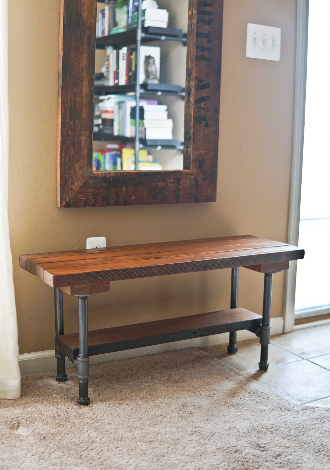 The Foundry Bench Reclaimed Wood Beam Rustic Bench Dining - Etsy