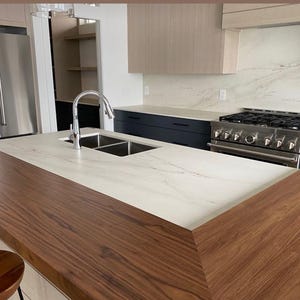 Handmade Black Walnut Waterfall Countertop: Live Edge Butcher Block - Etsy