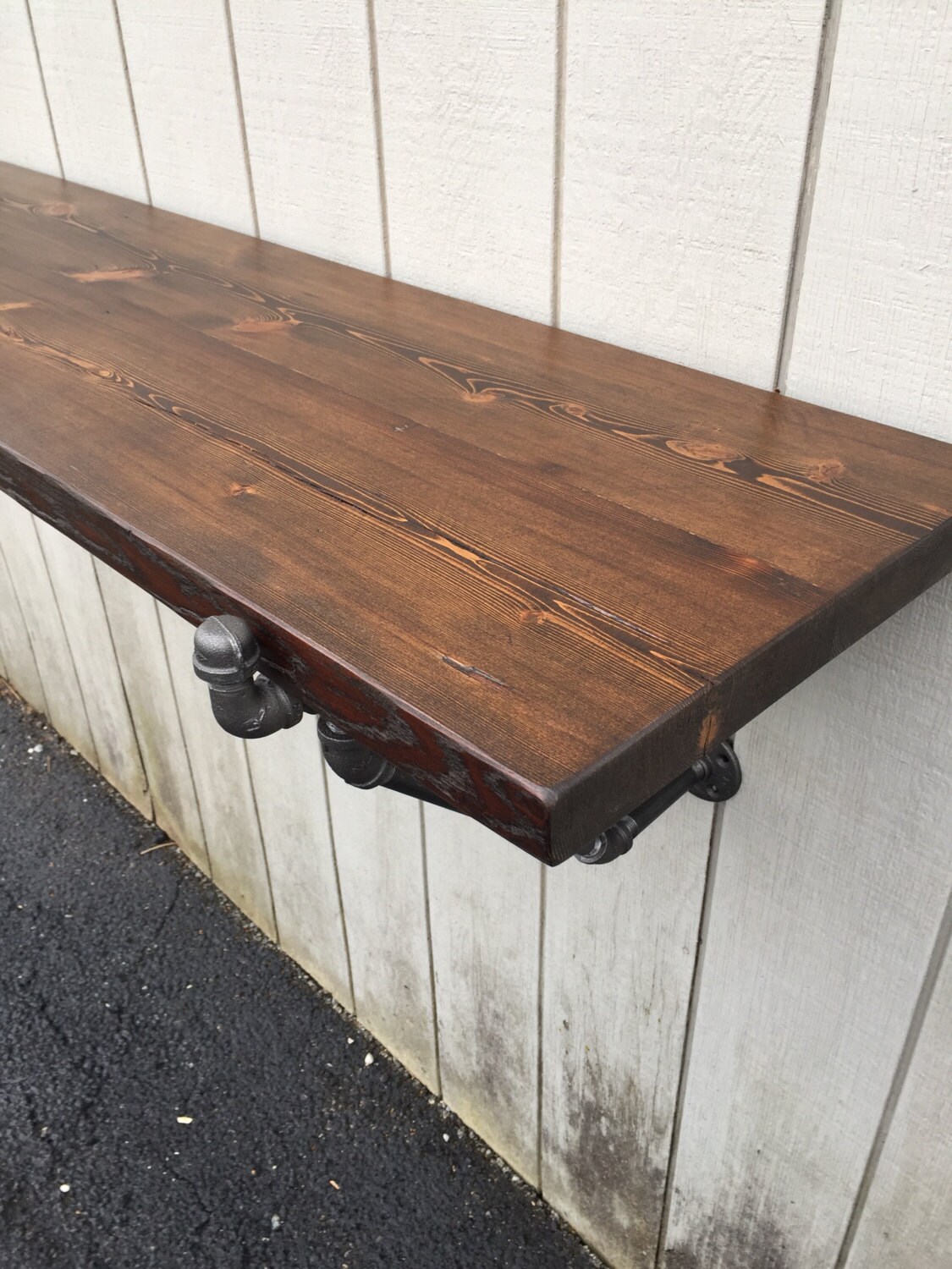 The Lodge Mantel Wall Mounted Bar Table Floating Desk Shelf Reclaimed Wood Floating Desk Etsy