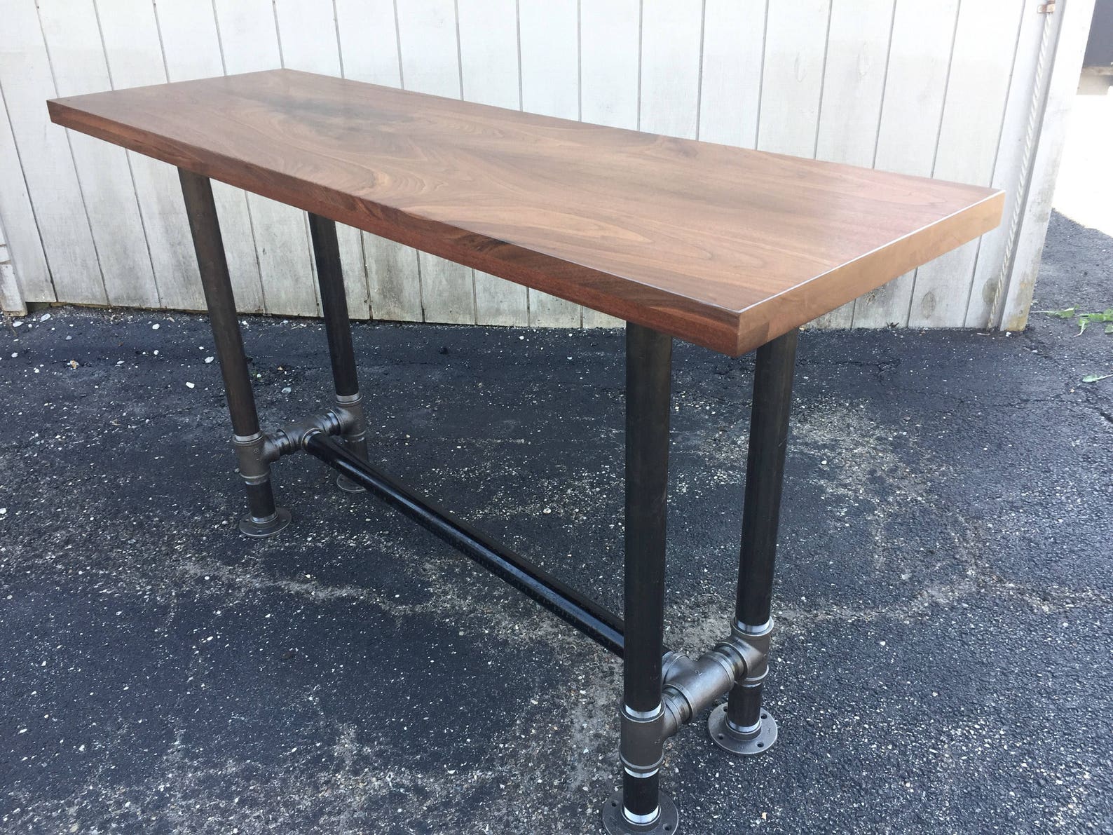 Reclaimed Wood Butcher Block Kitchen Island Cart on Wheels Walnut Bar ...