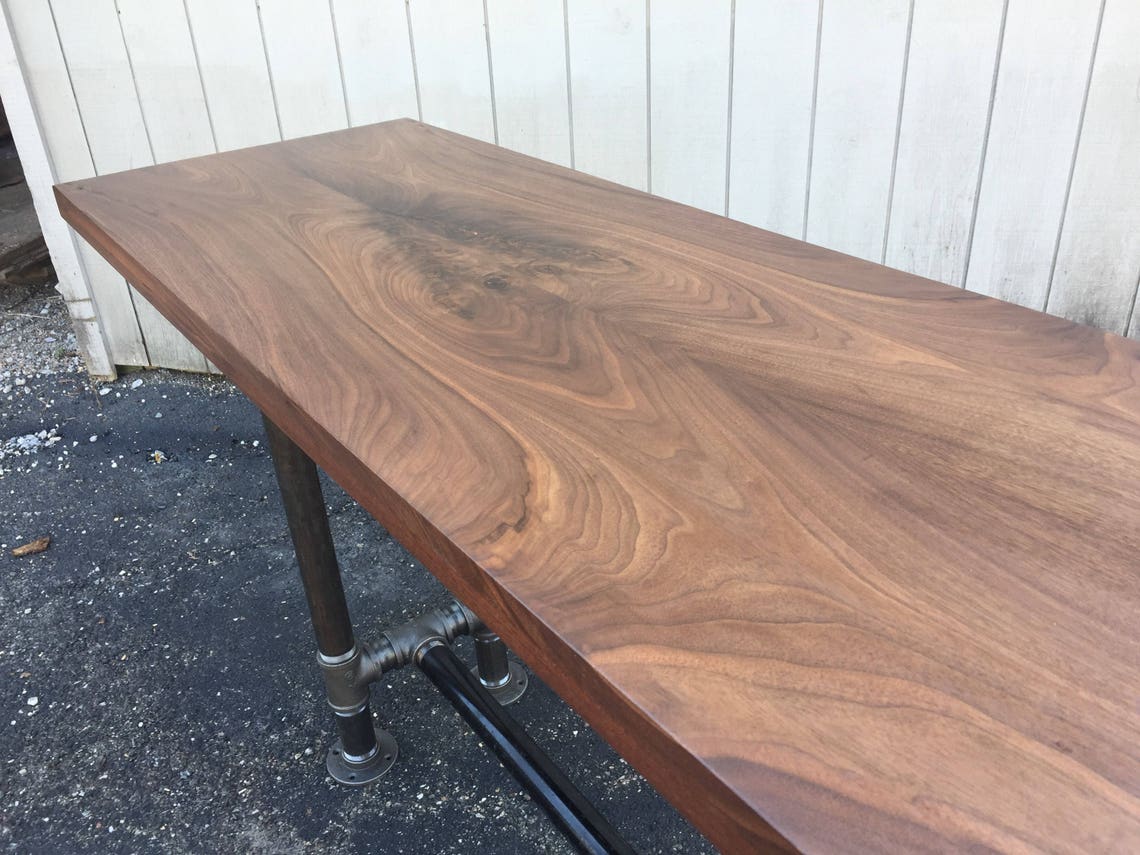 Reclaimed Wood Butcher Block Kitchen Island Cart on Wheels Walnut Bar ...