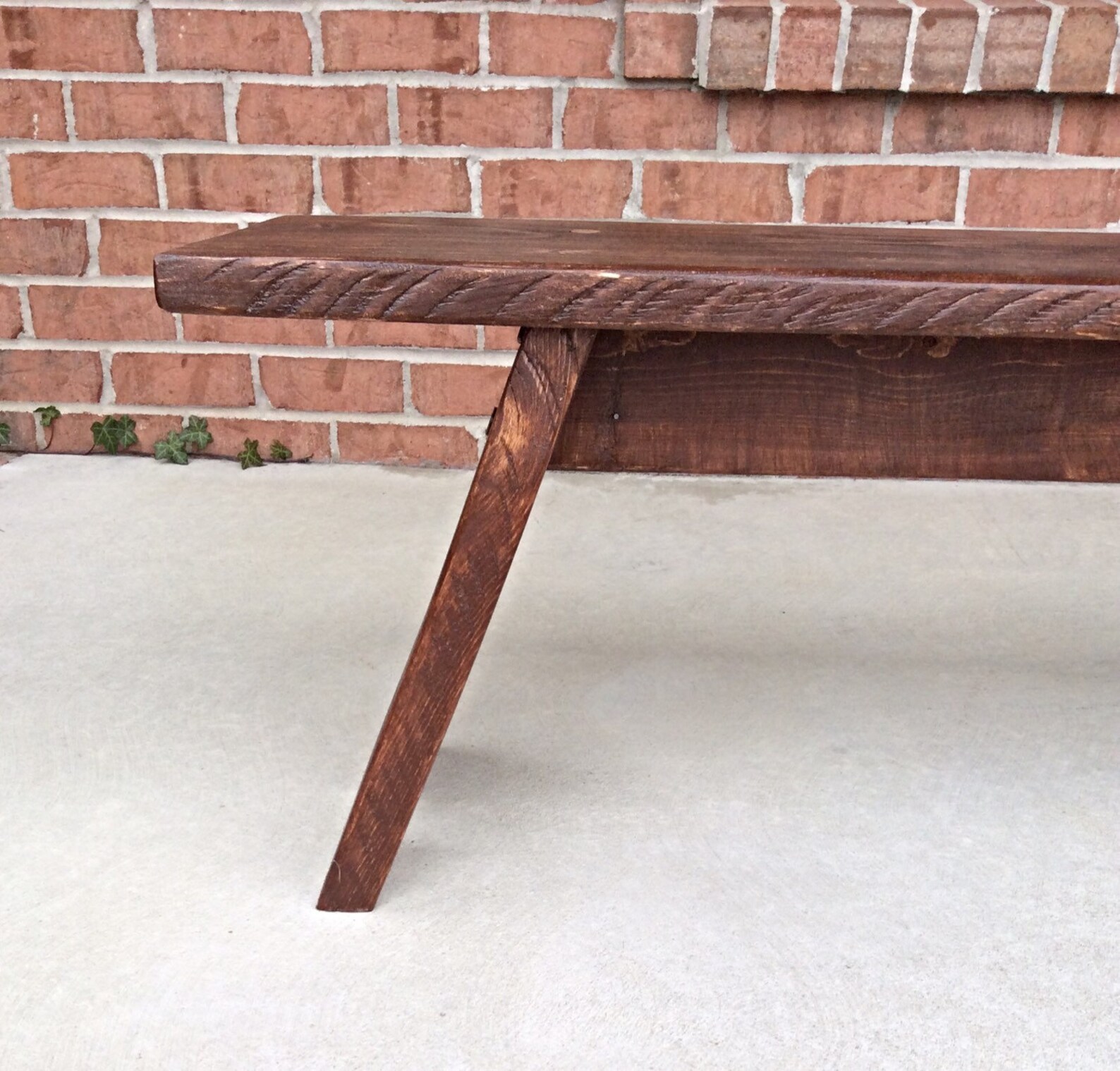 Reclaimed Wood Rustic Farmhouse Bench With Live Edge Slab Dining Bench ...