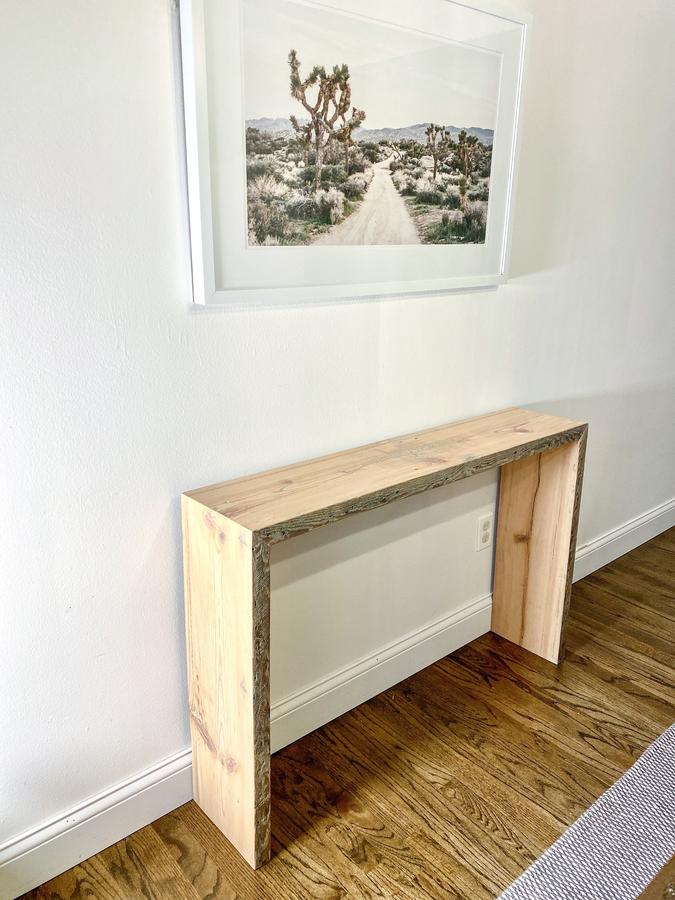 Console Table Reclaimed Wood Minimalist Modern Plank Entry Table Narrow Sofa Table Etsy