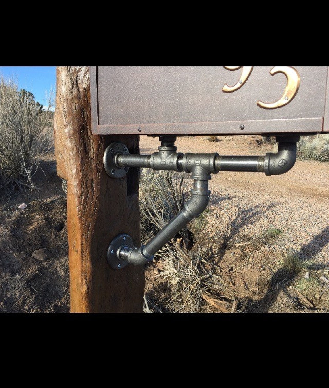 Black Iron Pipe Shelf Angle Bracket Handmade Wall Mounted Bar - Etsy