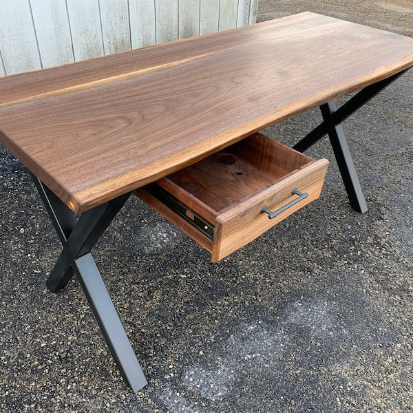 Wood Slab Desk - Etsy