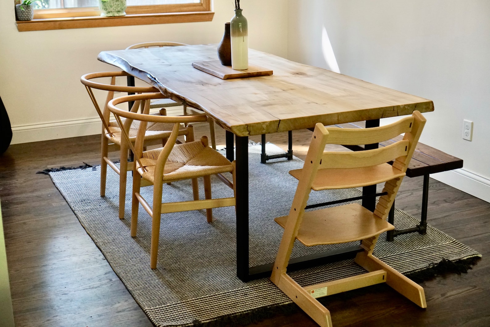 Large Live Edge Table Maple Live Edge Table Light Wood - Etsy