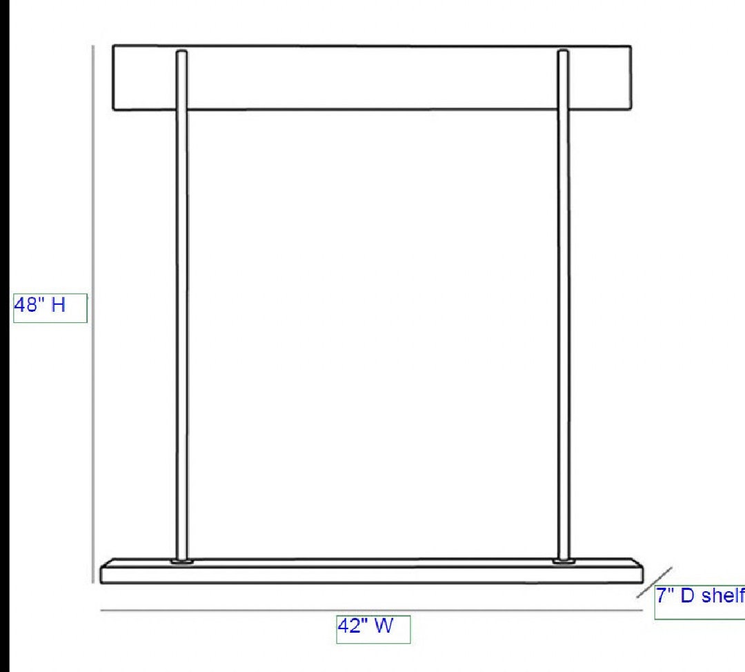 Trapeze Shelf - Rift Sawn Oak - Custom Size L42xd7xh48, Black Powder ...