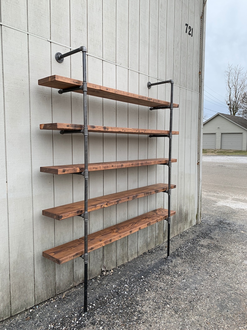 Custom Reclaimed Wood Bookshelf: Floor to Ceiling Shelving Unit - Etsy