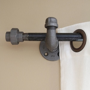Metal Pipe Curtain Rod, Oil Rubbed Bronze, Nickel Finish, Matte Black ...