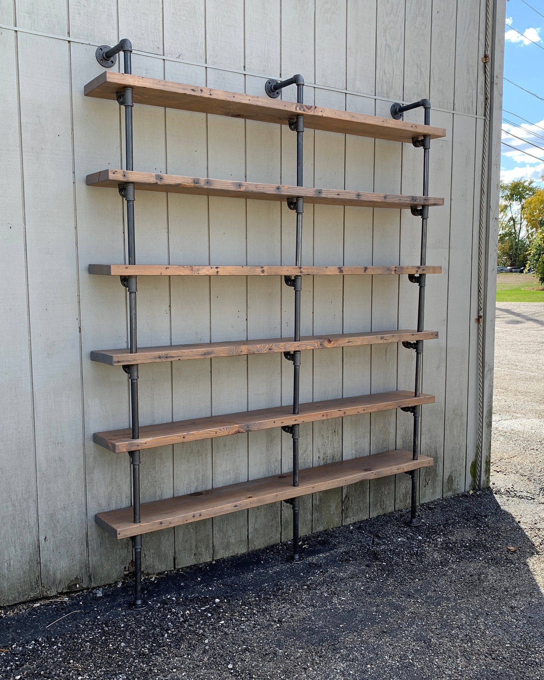 Reclaimed Wood Bookshelf Built in Wall Mount Bookcase With | Etsy