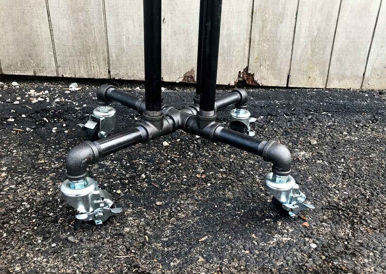 Industrial Casters With Lock for Black Iron Pipe Furniture Bases 3/4 ...