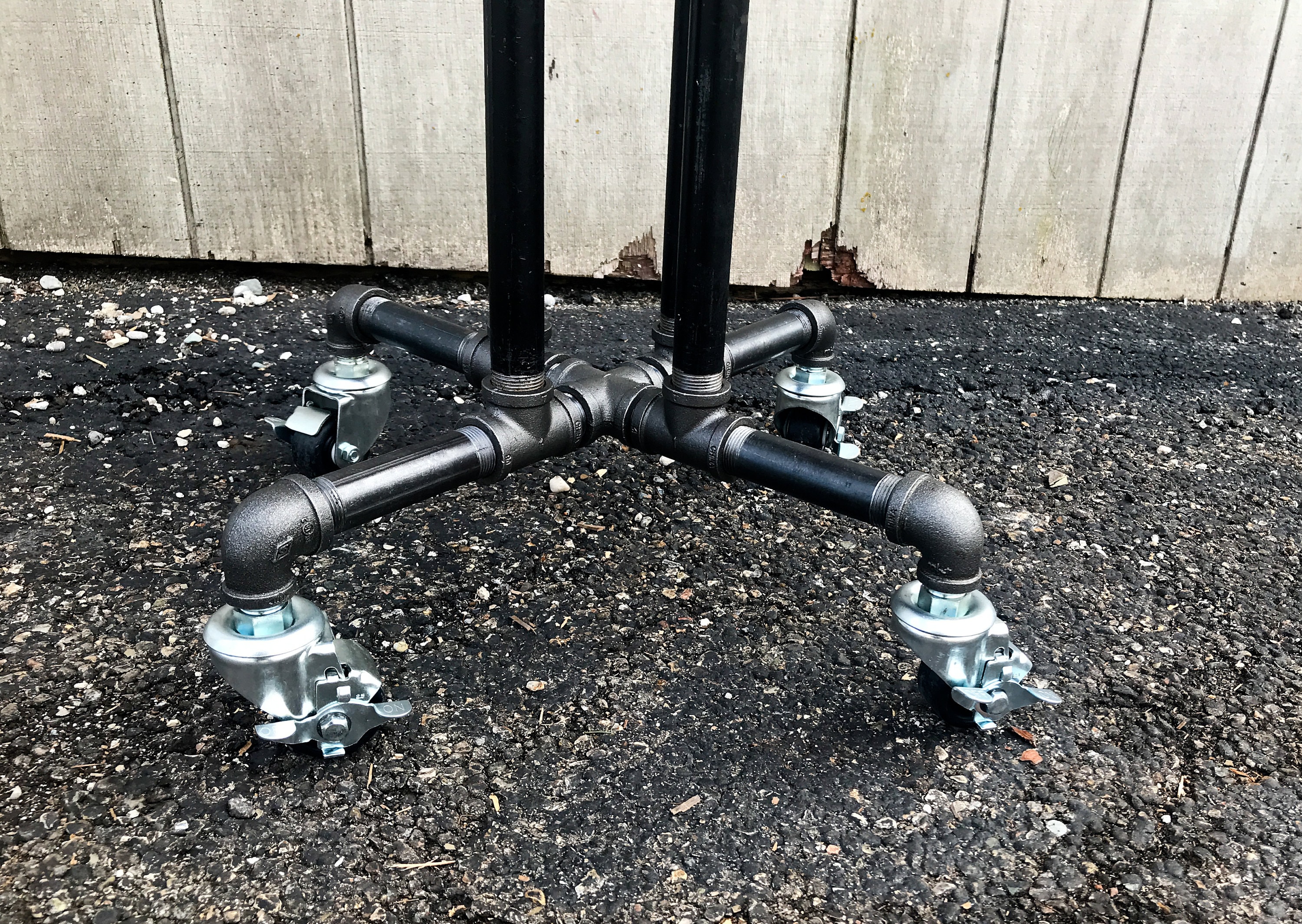 Industrial Casters With Lock for Black Iron Pipe Furniture Bases 3/4 ...