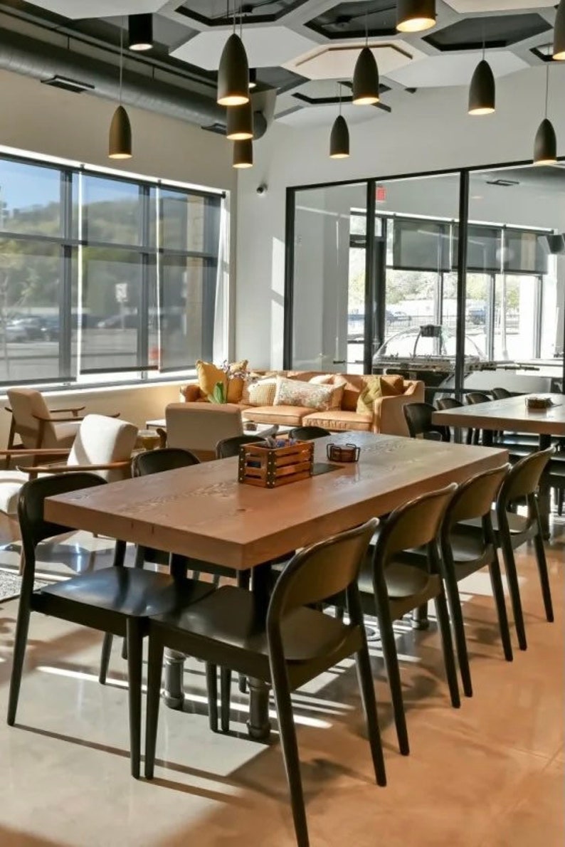 Reclaimed Wood Kitchen Island Table, Rustic Butcher Block, Iron Pipe ...
