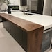 Walnut Waterfall Kitchen Island Extension: Reclaimed Wood Slab ...