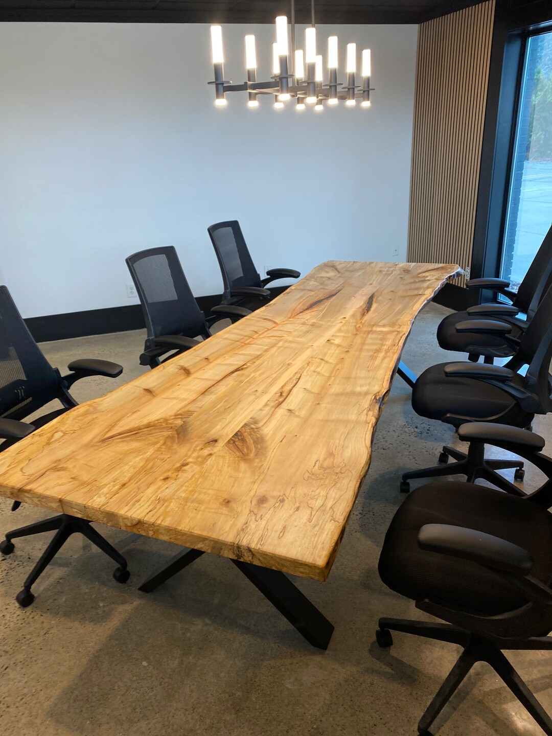 Large Live Edge Table - Maple Live Edge Table - Light Wood Table With ...