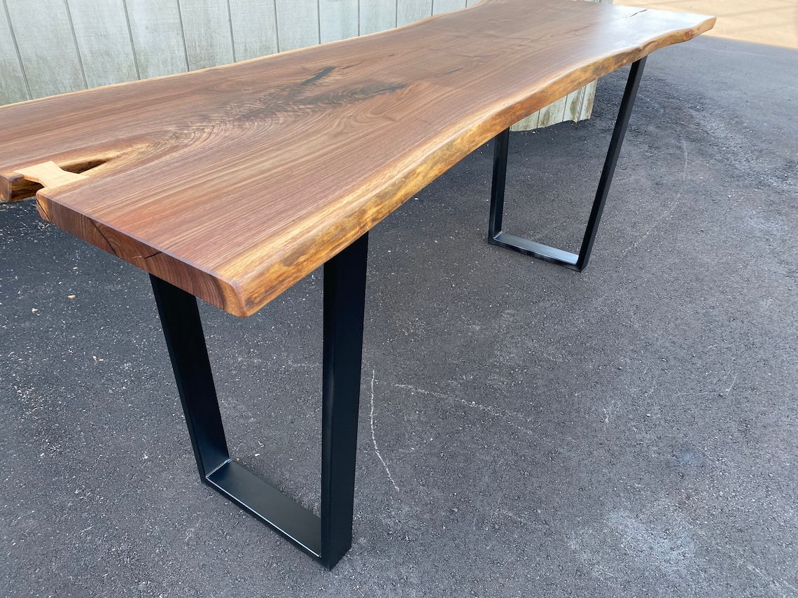 Walnut Bar Table Premium Black Walnut Slab Dining Table the - Etsy