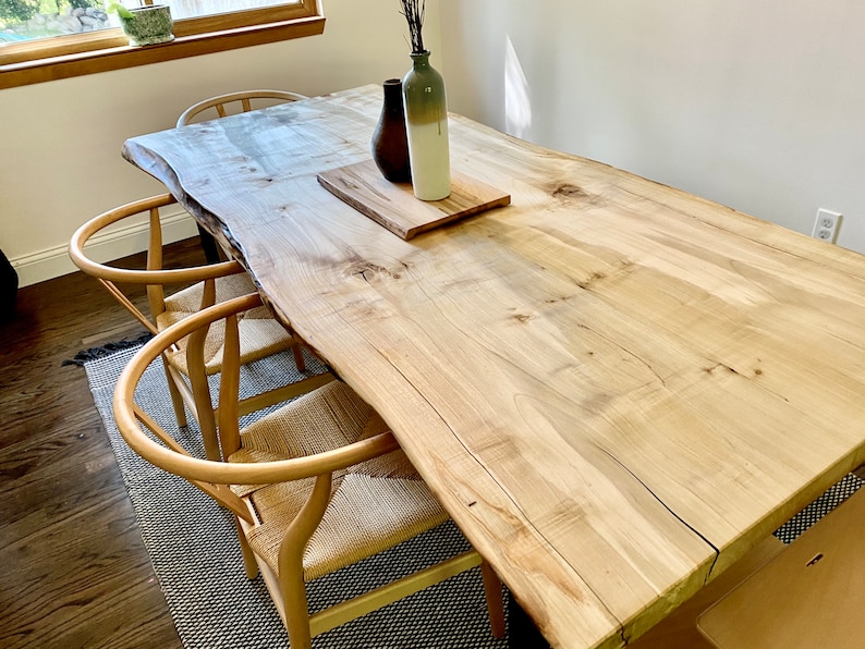 Large Live Edge Table Maple Live Edge Table Light Wood - Etsy