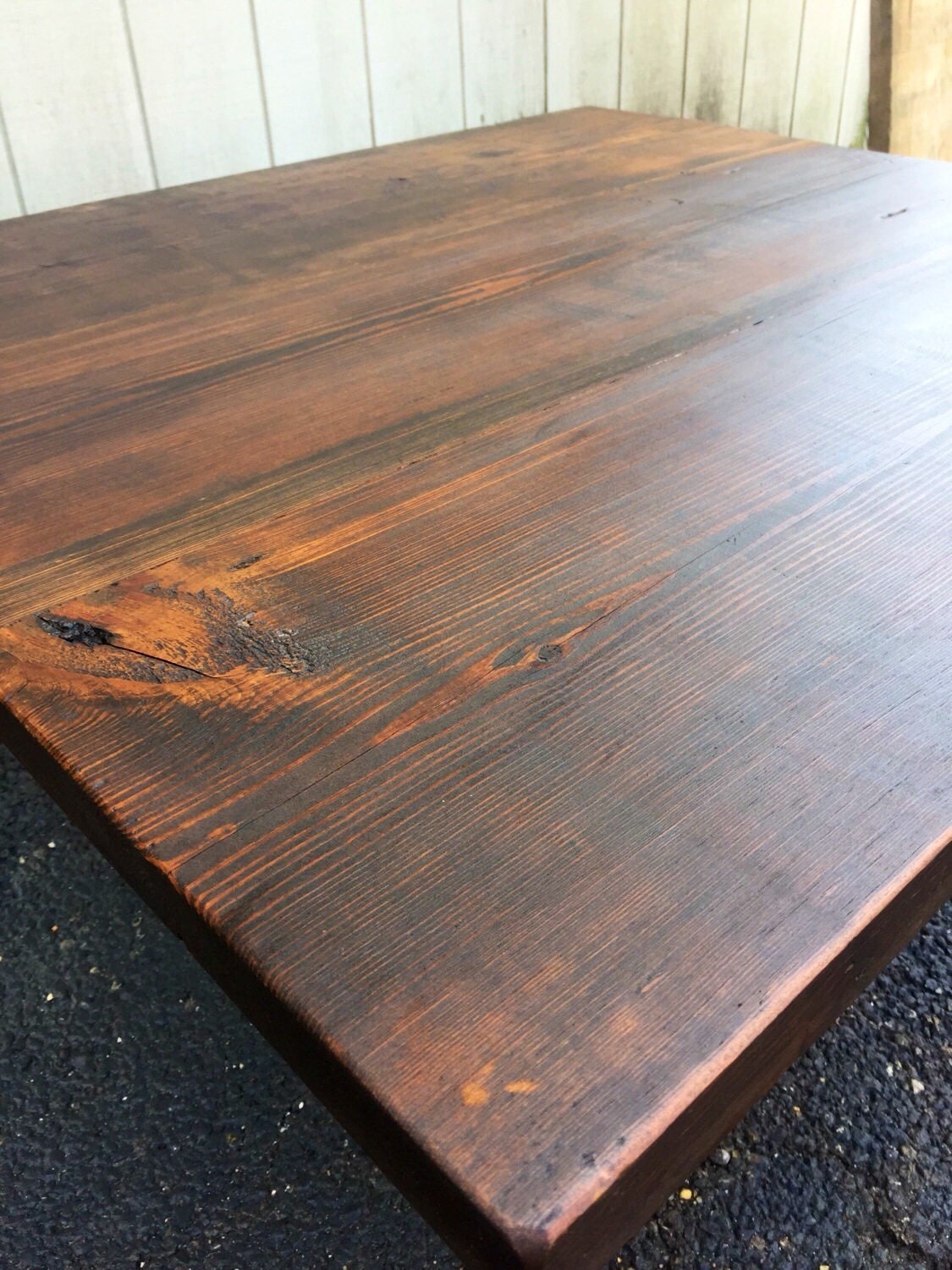 Reclaimed Wood Coffee Table With Square Rustic Top and | Etsy