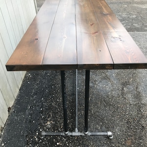 Rustic Bar Table With Reclaimed Wood and Iron Pipe Base, Available in ...