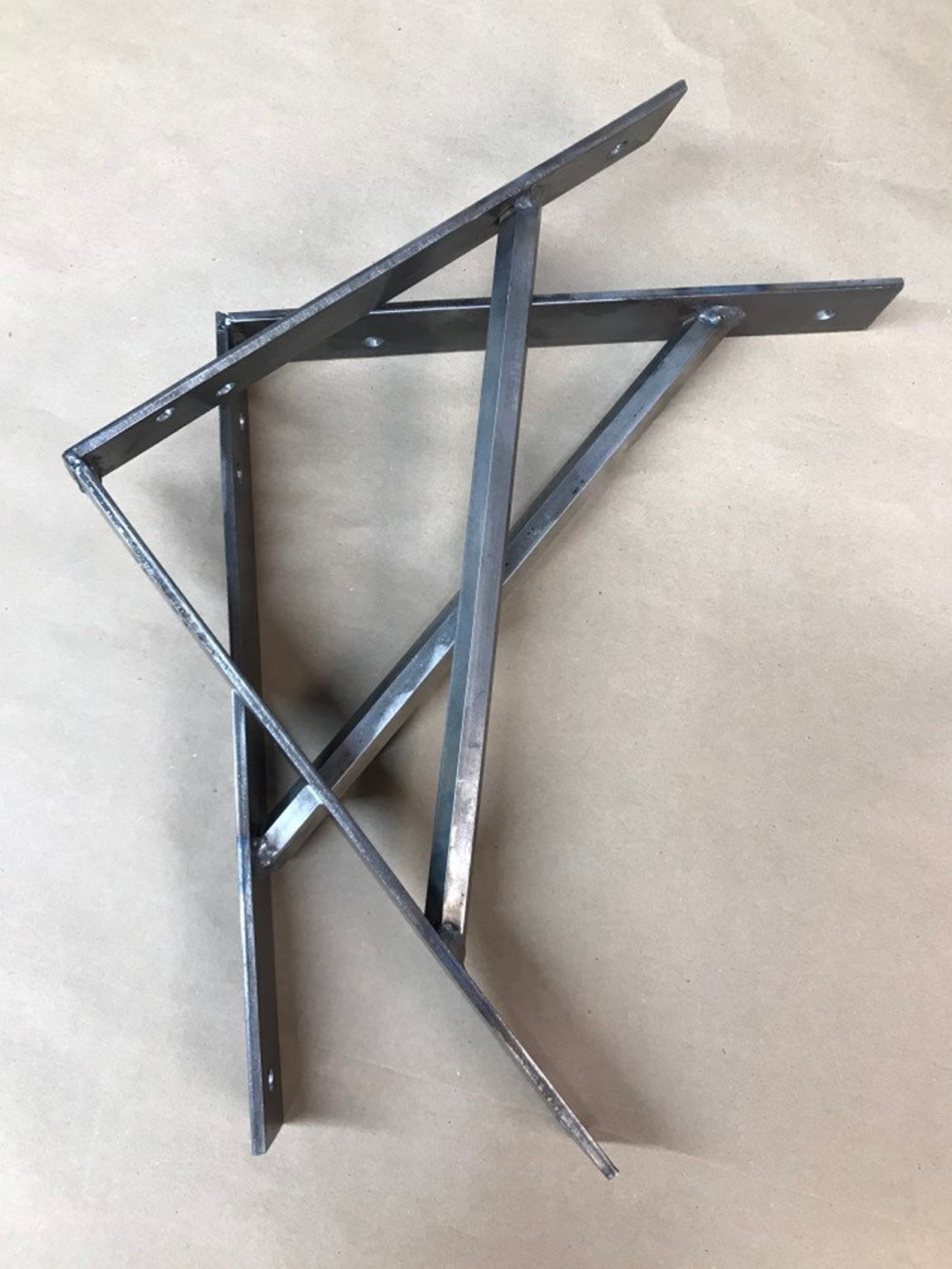 Floating Bookshelf Bracket Angle Iron Available as Handmade Blacksmith ...