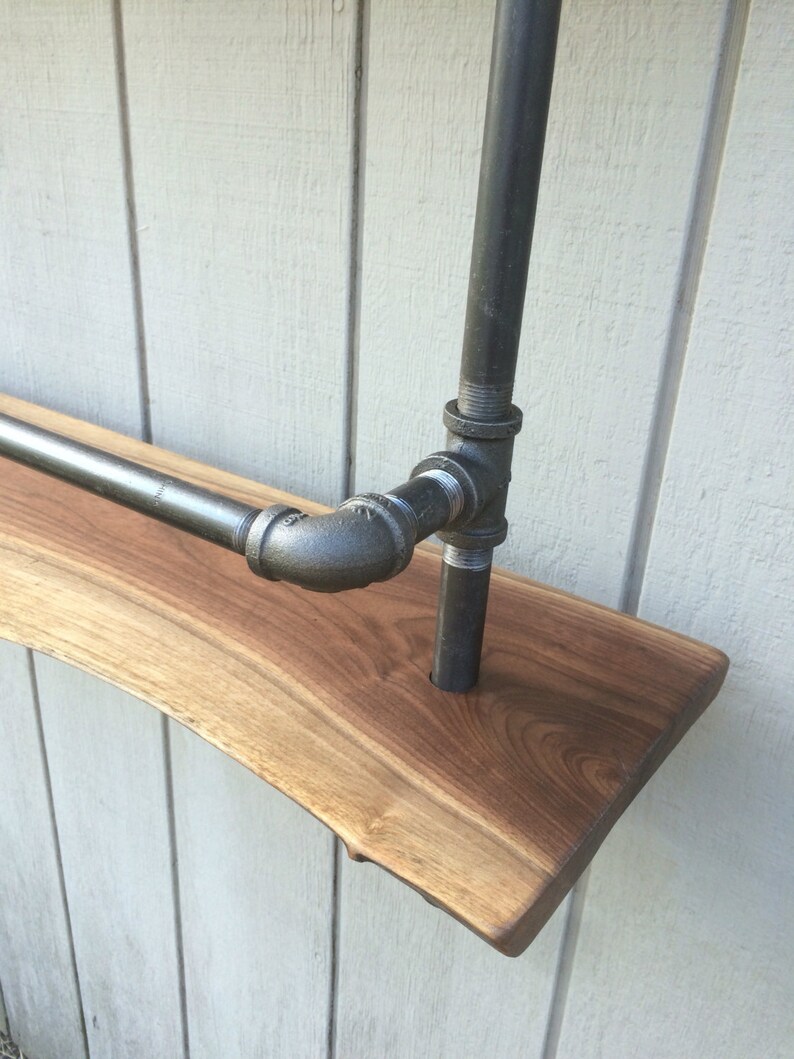 Living Edge Reclaimed Wood and Pipe Wine Rack Bar Shelf - Etsy Israel