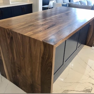 Handmade Black Walnut Waterfall Countertop: Live Edge Butcher Block - Etsy