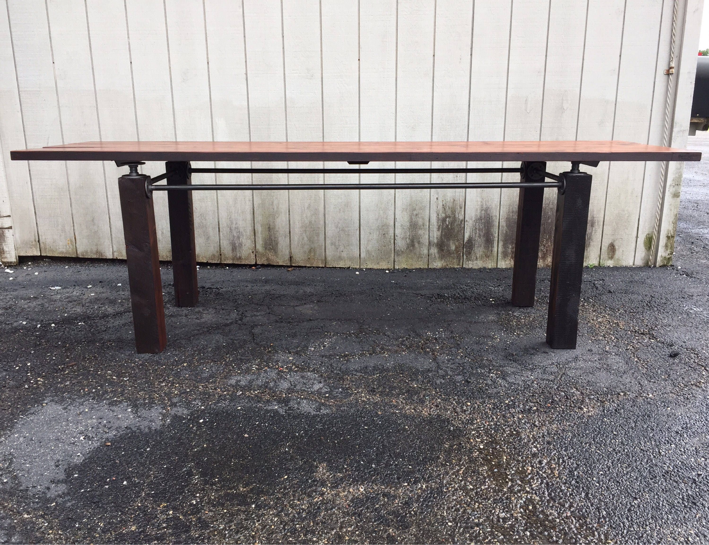 Pub Table Reclaimed Wood Farmhouse Dining Table With Parsons | Etsy