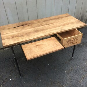 The Surveyor's Desk Reclaimed Wood Industrial Office Desk Writing Table ...
