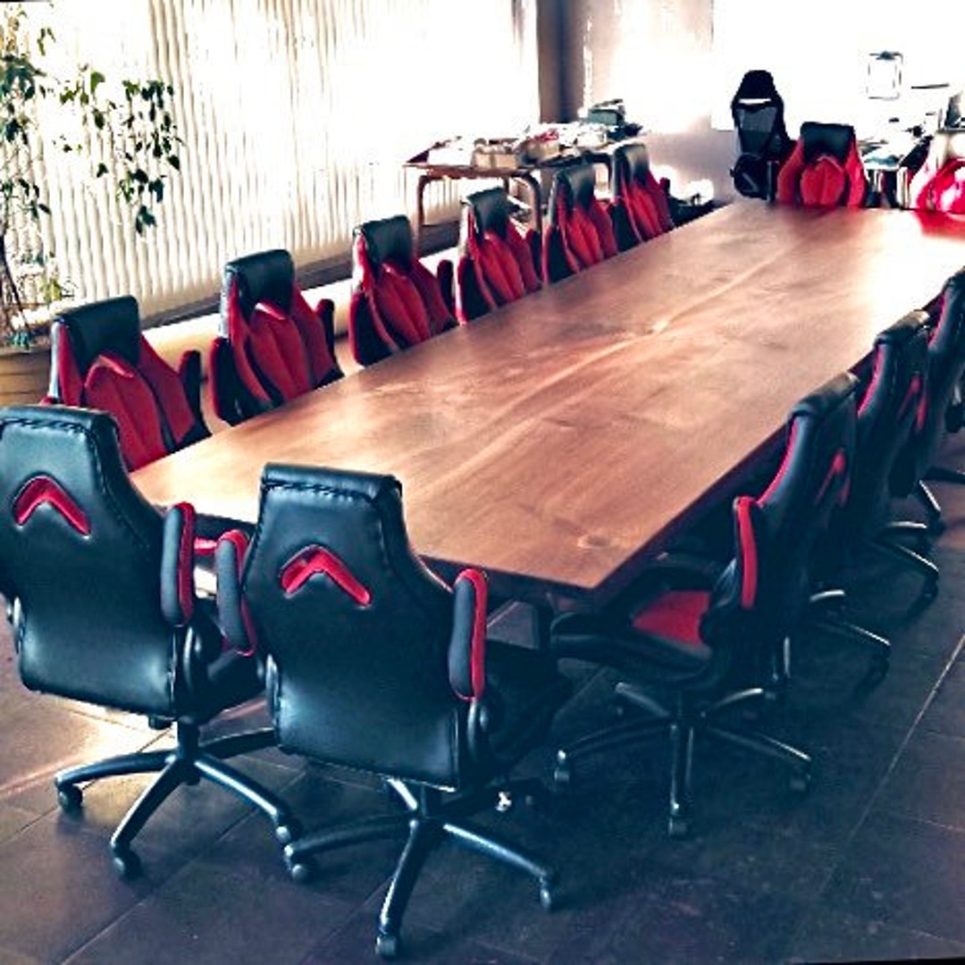 Live Edge Conference Table, Wide Dining Table, Custom Walnut Table - Etsy