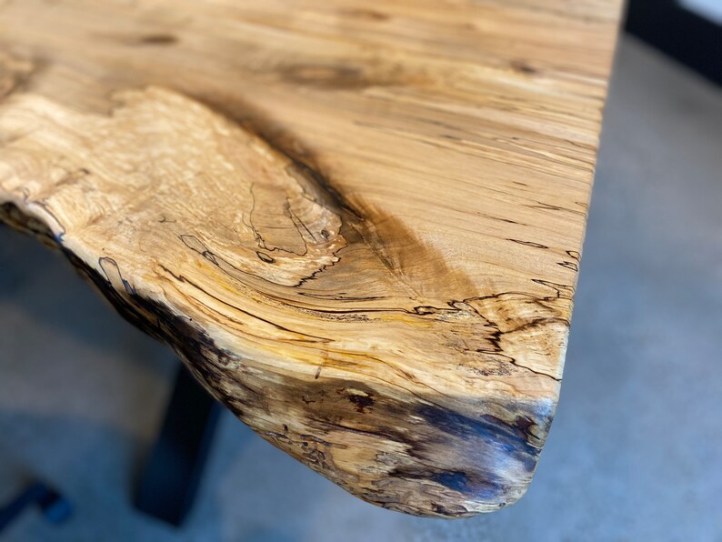 Large Live Edge Table Maple Live Edge Table Light Wood - Etsy