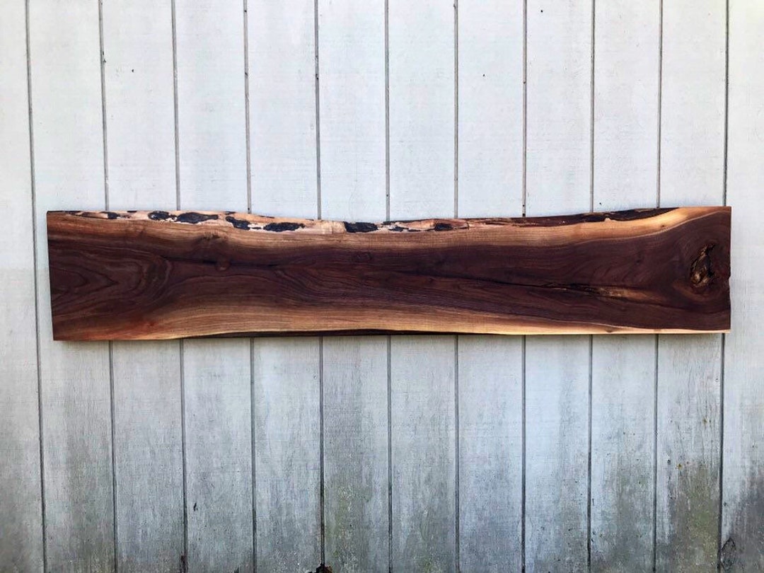 Walnut Headboard Danish Modern Headboard Raw Edge Scandinavian ...