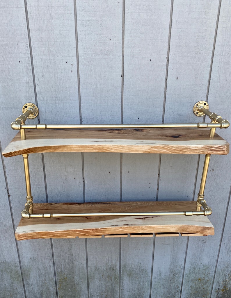 Copper Pipe Bookshelf, Reclaimed Wood Wall Mounted Floating Shelf - Etsy
