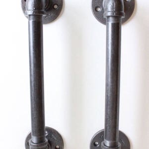 Black Iron Pipe Door Handle – Industrial Drawer Pull - Etsy