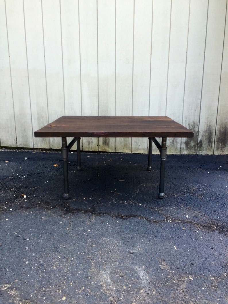 Reclaimed Wood Coffee Table With Square Rustic Top and | Etsy