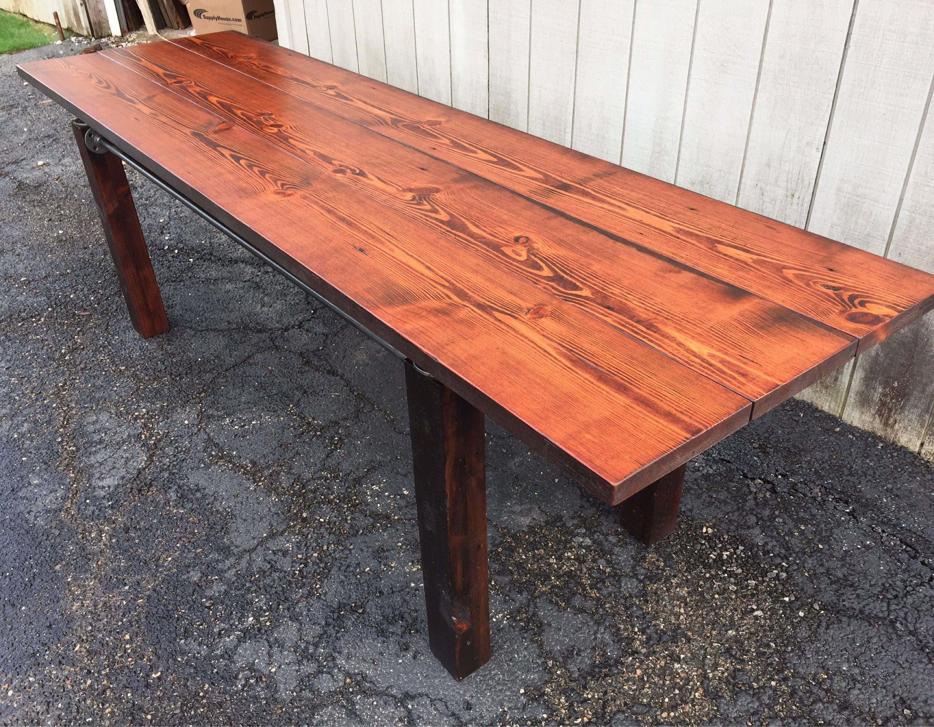 Pub Table Reclaimed Wood Farmhouse Dining Table With Parsons | Etsy