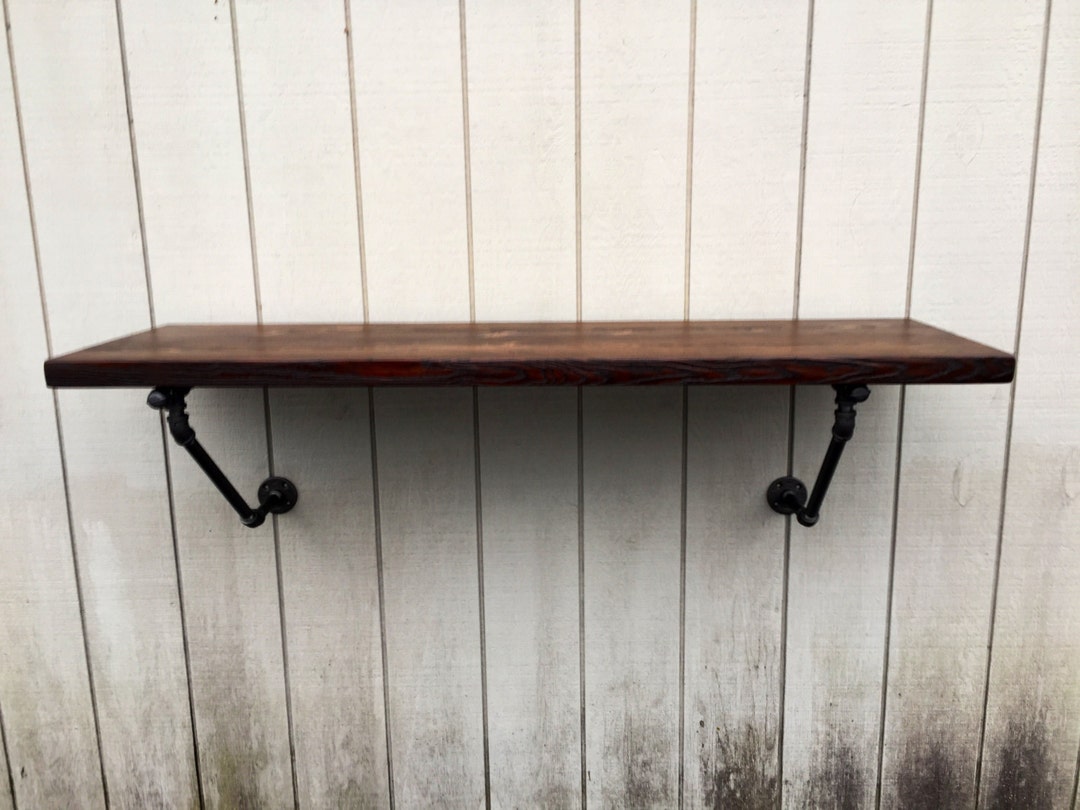 Wall Mounted Bar Table - Solid Wood Floating Bar Shelf - Bar Pub Table ...