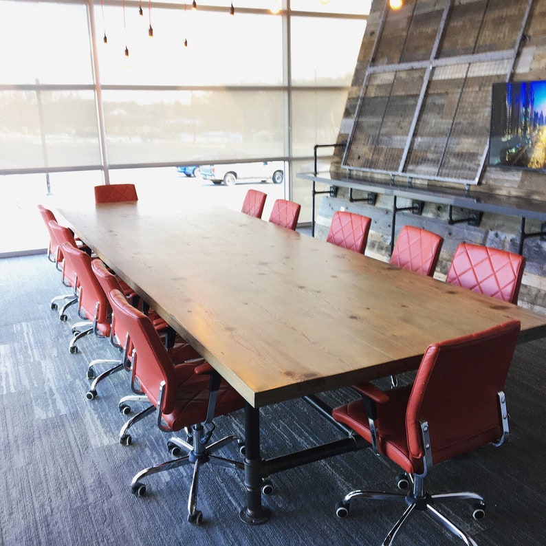 Live Edge Walnut Custom Conference Table Industrial Base - Etsy