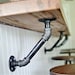 Black Iron Pipe Shelf Angle Bracket Handmade Wall Mounted Bar Table ...