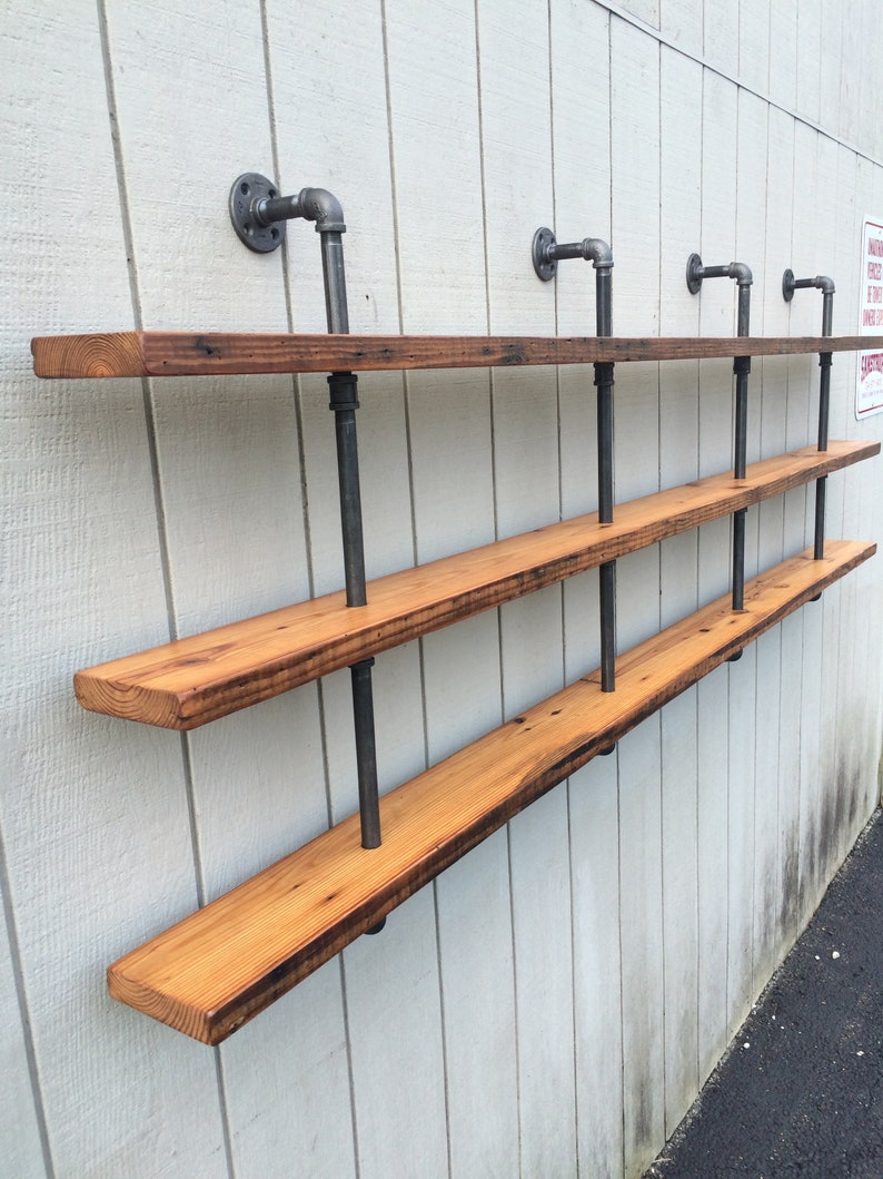 Reclaimed Double Bookshelf Curio Shelf Pipe Bookshelf Rustic - Etsy