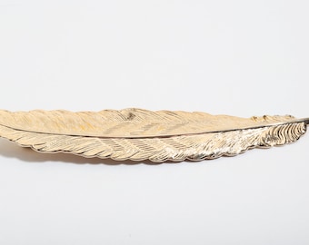 Cream Ostrich Feather Barrette With Vintage Gold Trim - Etsy