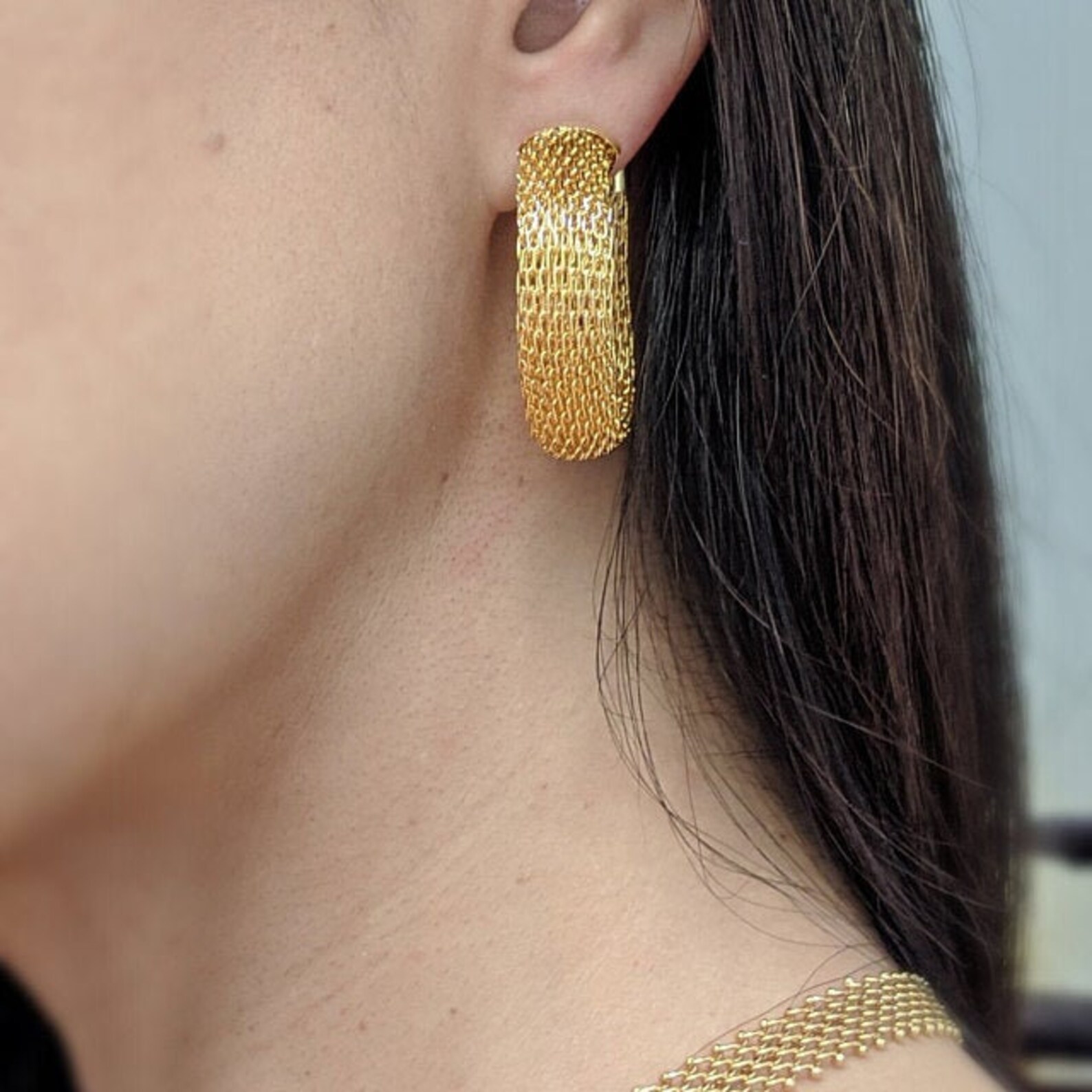 Vintage Mesh Earrings - Etsy