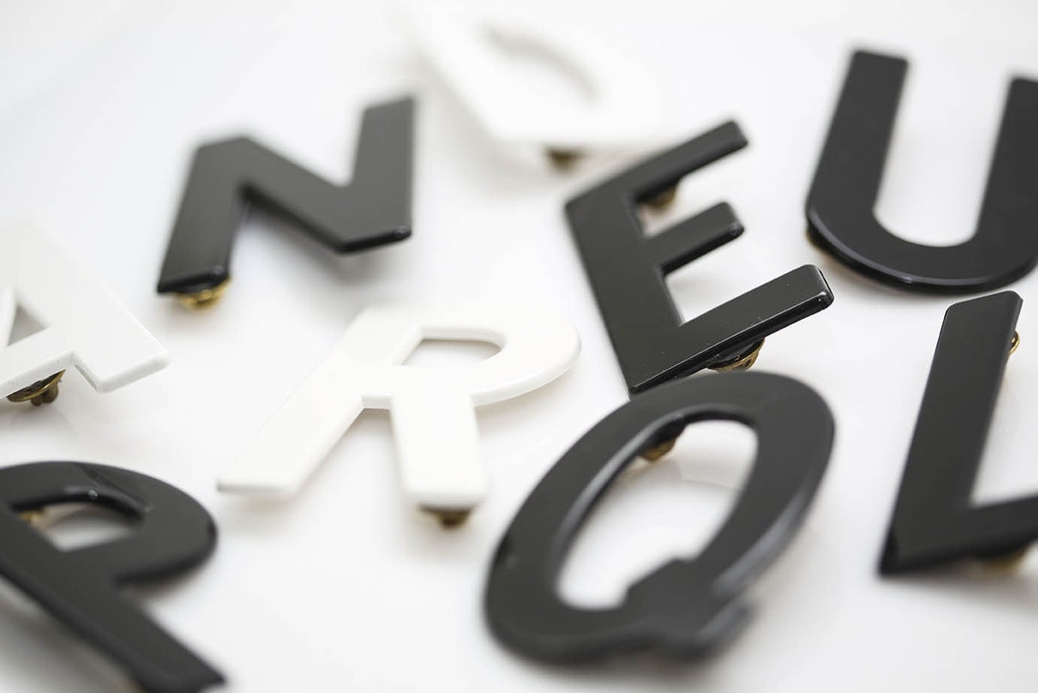 Alphabet Letter Pins in Black & White - Etsy