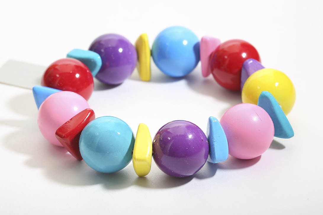 Vintage Retro Color Pop Bracelet Plastic 1980s 80s NOS Tacoa Brand ...
