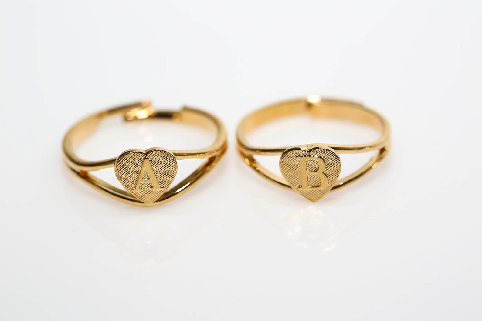 Initial Heart Ring - Etsy