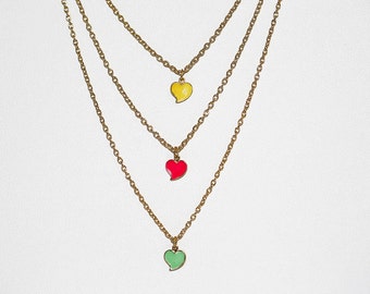 Locket Necklace Colorful Enameled Lockets Tiny Layering Charm Necklaces ...