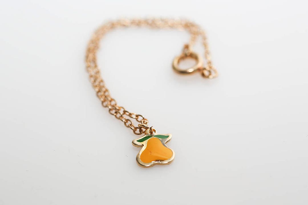 Pear Charm Bracelet - Etsy